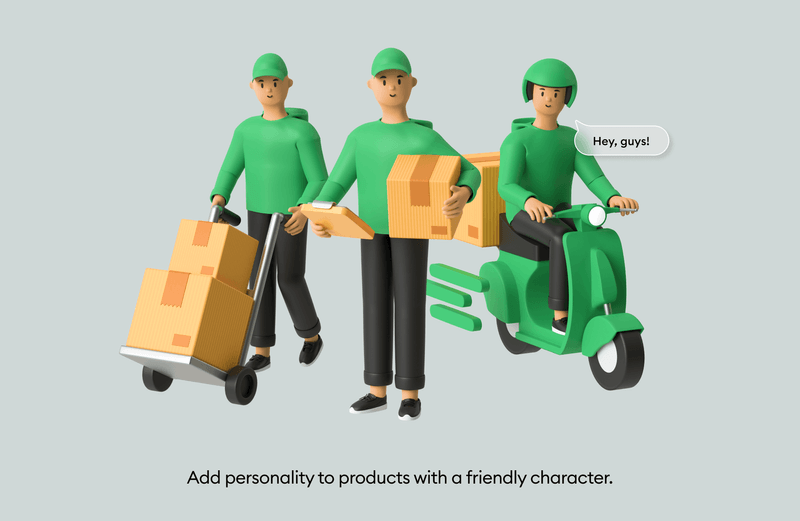 Delivery 3d illustrations — Wannathis