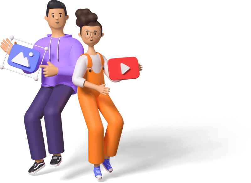 Humans 3d characters with animated super heroes