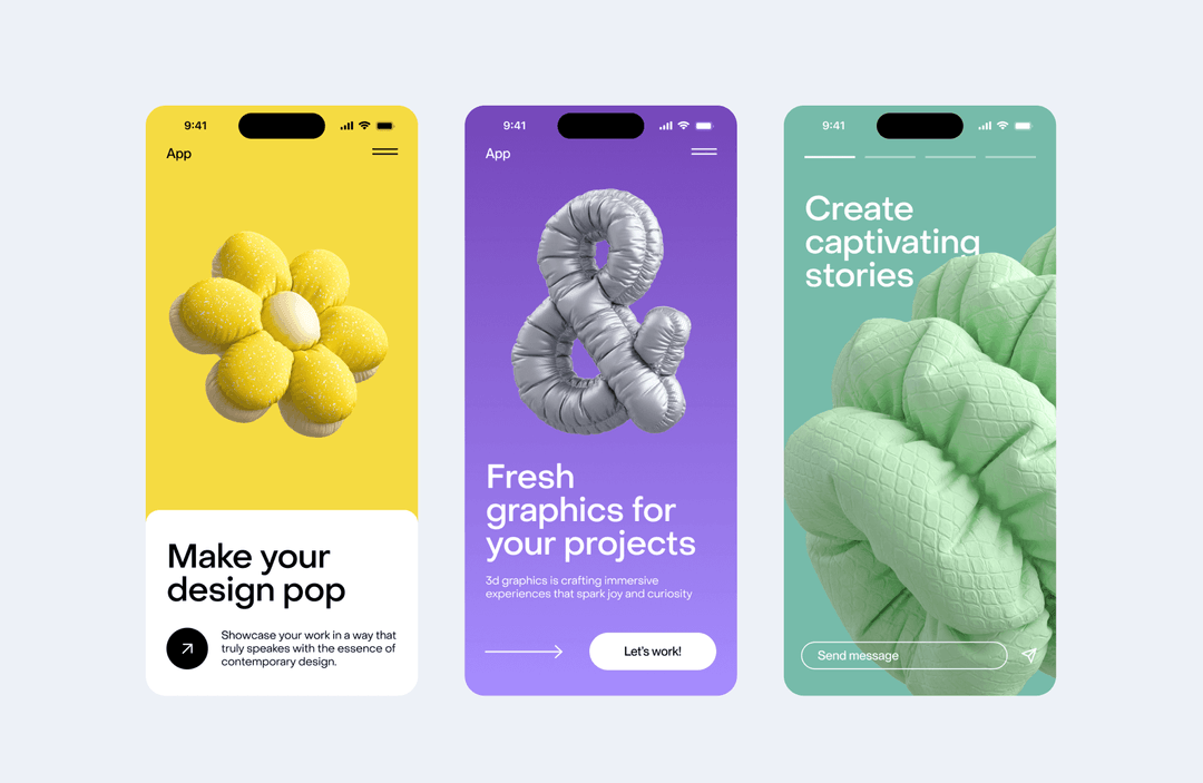 Inflatable abstract 3d illustrations — Wannathis