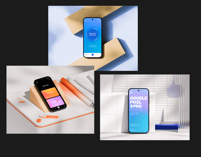 Download Stylish Google Pixel 9 Pro Mockups collection — Wannathis