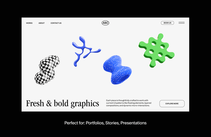 Y2K abstract 3d illustrations — Wannathis