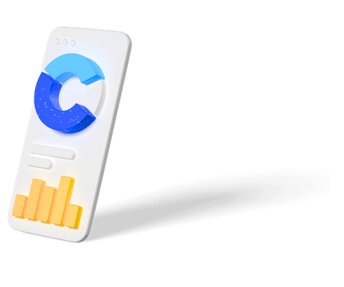 Charts 3d illustrations for Figma