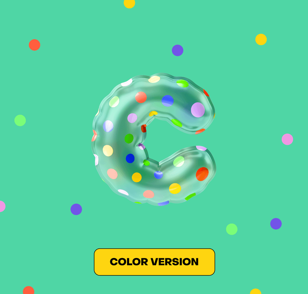 Inflatable 3d letters of the alphabet