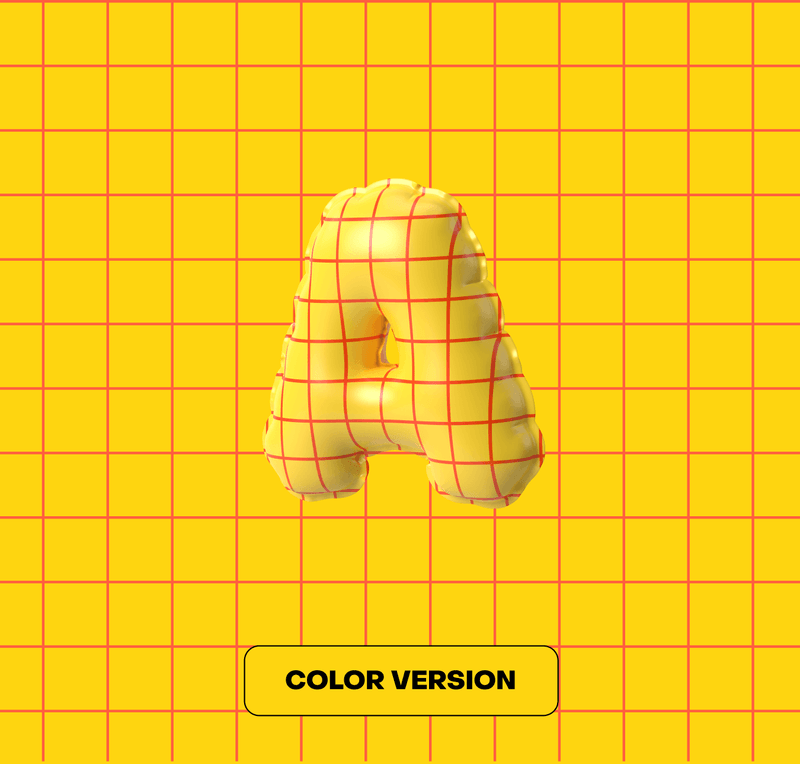 Inflatable 3d letters of the alphabet