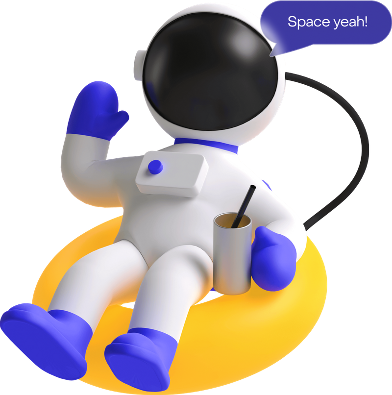 Space 3d illustrations and characters
