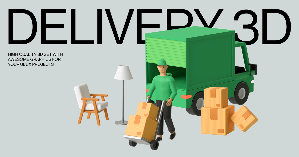 Delivery 3d illustrations — Wannathis