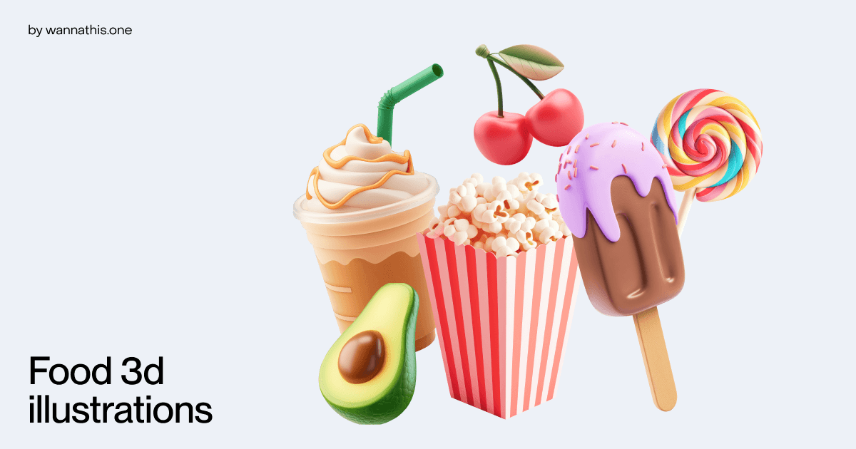 Food 3d illustrations
