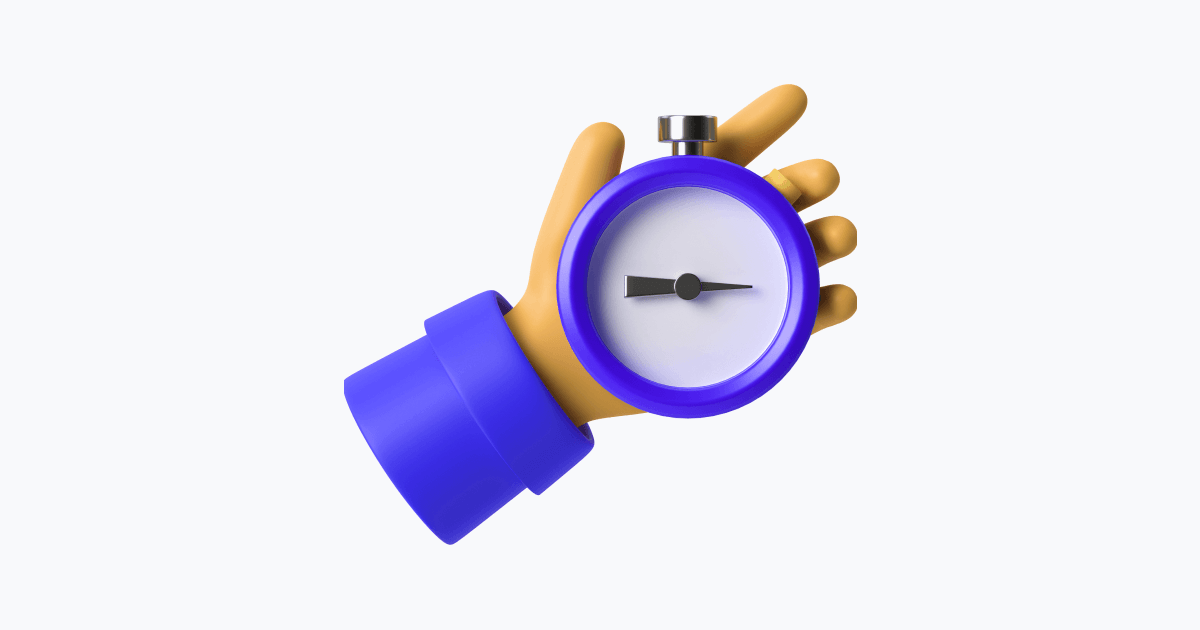 Hand with stopwatch 3d illustration — Free Download on Wannathis