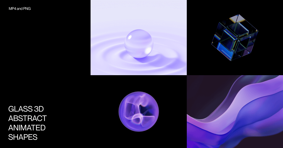 Glass 3D Abstract Animated Shapes — Wannathis