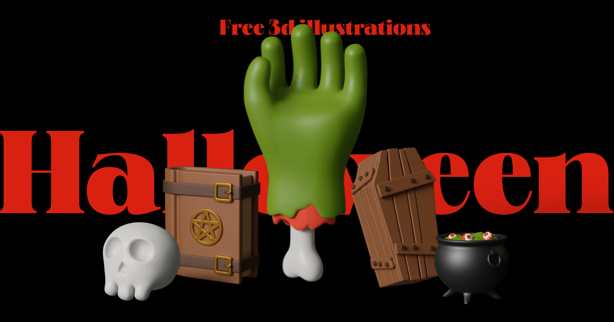 Halloween 3d illustrations collection — Free Download on Wannathis
