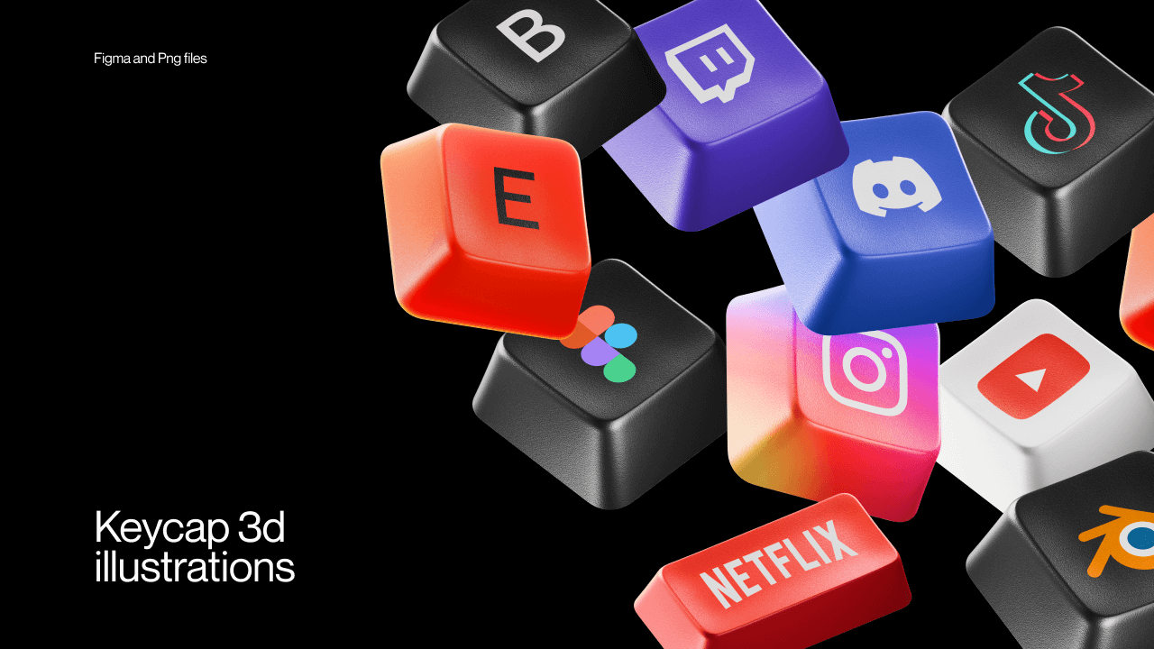 Keycaps 3d illustrations — Wannathis