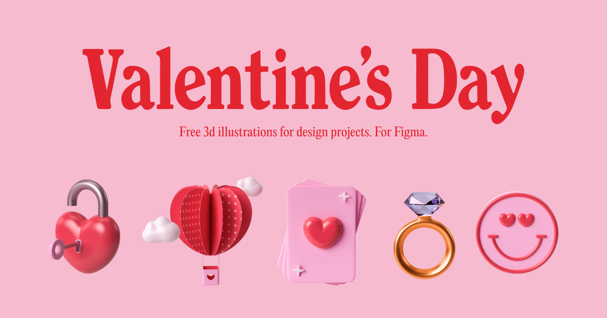 Free Valentine’s Day 3d illustrations