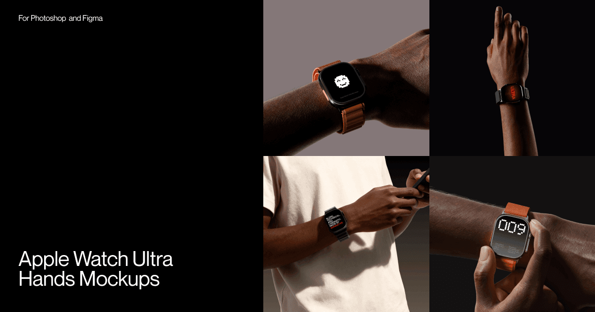 Apple Watch Ultra Hands Mockups | WANNATHIS.ONE