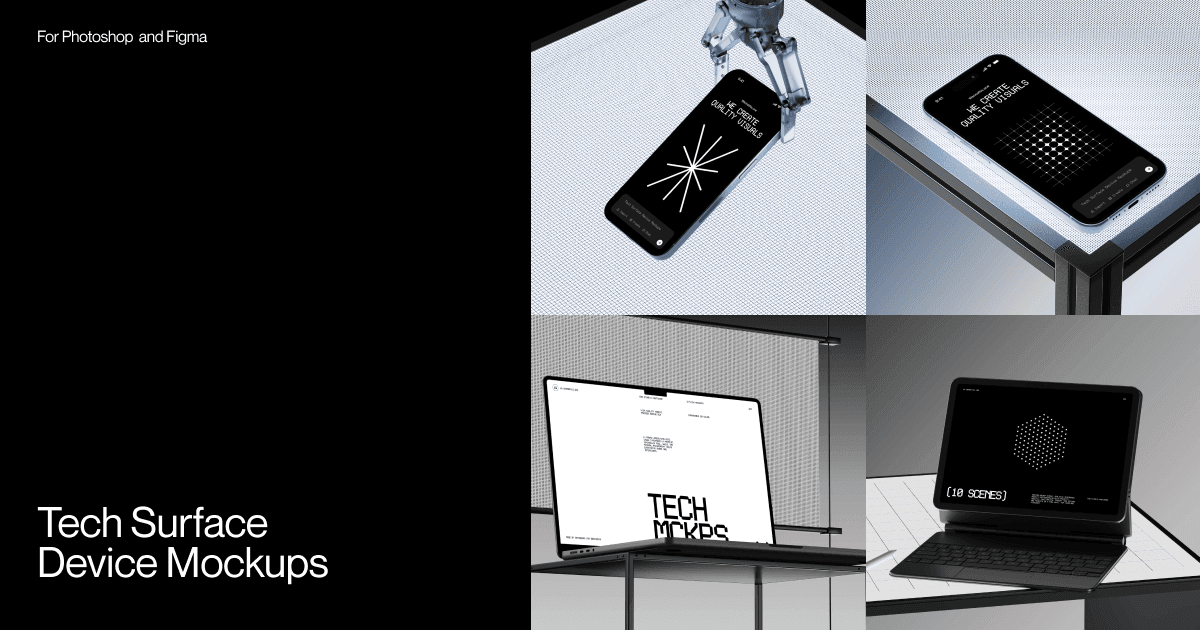 Tech Surface Device Mockups | WANNATHIS.ONE